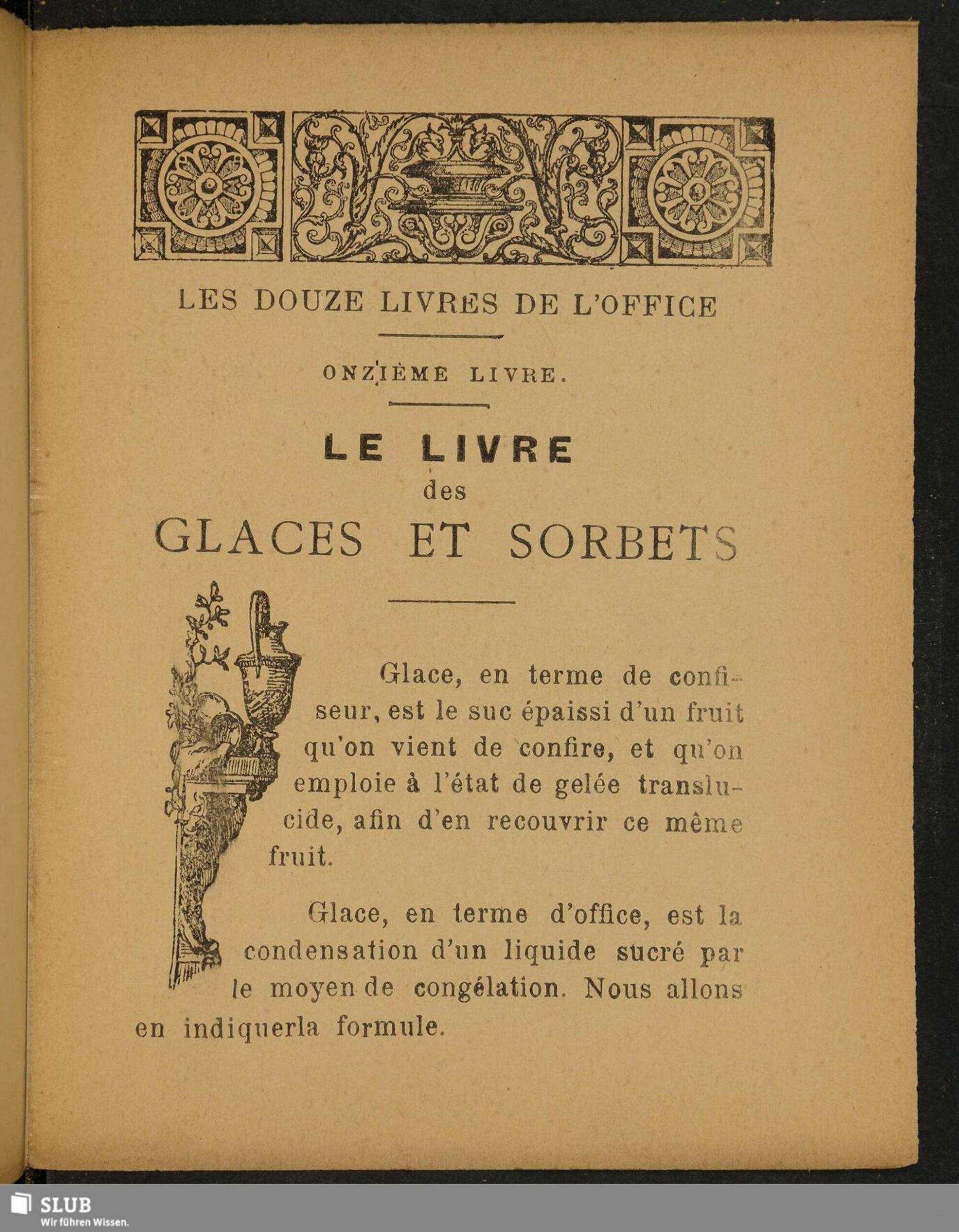Onzième Livre. Le Livre des Glaces Et Sorbets - Deutsche Digitale ...