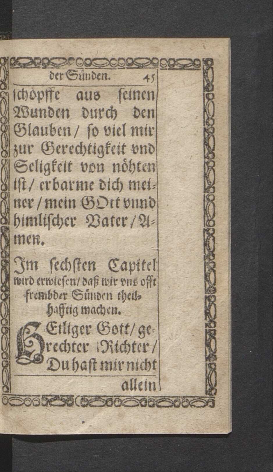 Im sechsten Capitel wird erwiesen, daß wir uns offt frembder Sünden ...